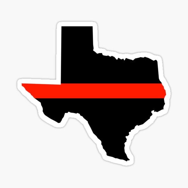 "Thin Red Line - Texas - Fire Service Support Graphic" Sticker for Sale ...