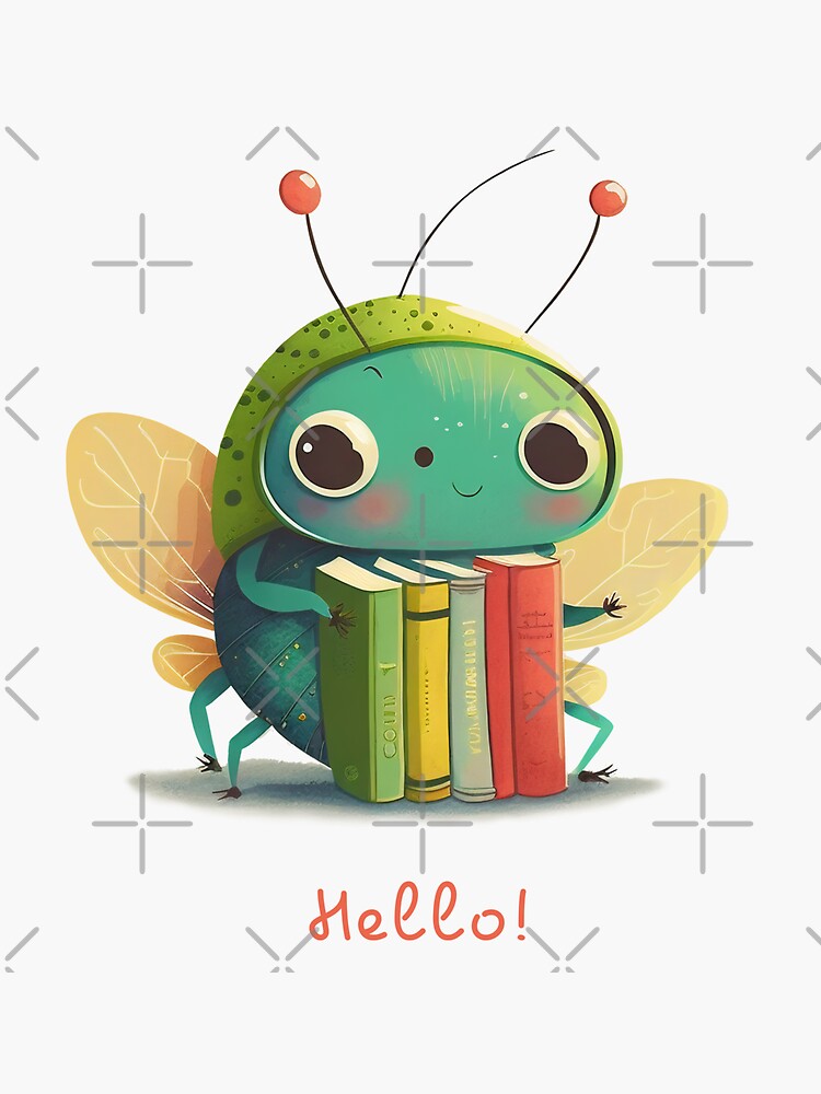 "Say Hello to the cute friendly bug!" Sticker for Sale by FewCaratArt ...