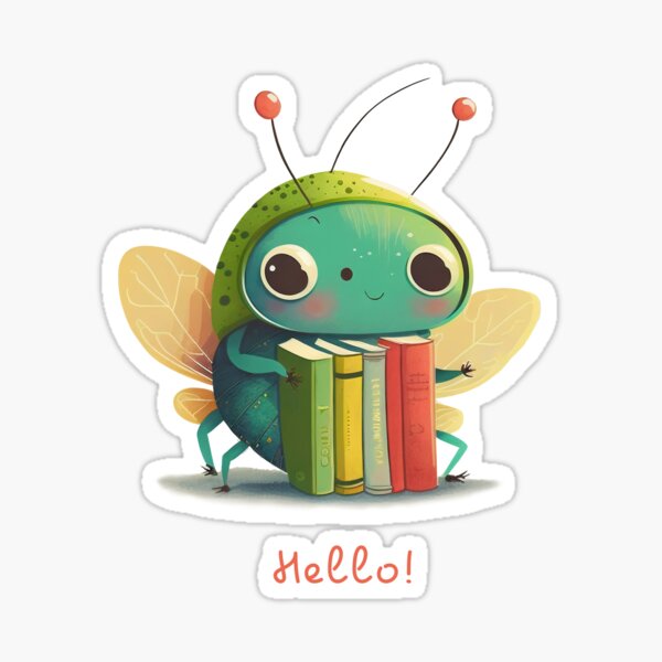 "Say Hello to the cute friendly bug!" Sticker for Sale by FewCaratArt ...