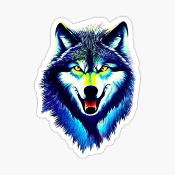 "Angry Wolf Cool Design" Sticker for Sale by nhstaruna | Redbubble