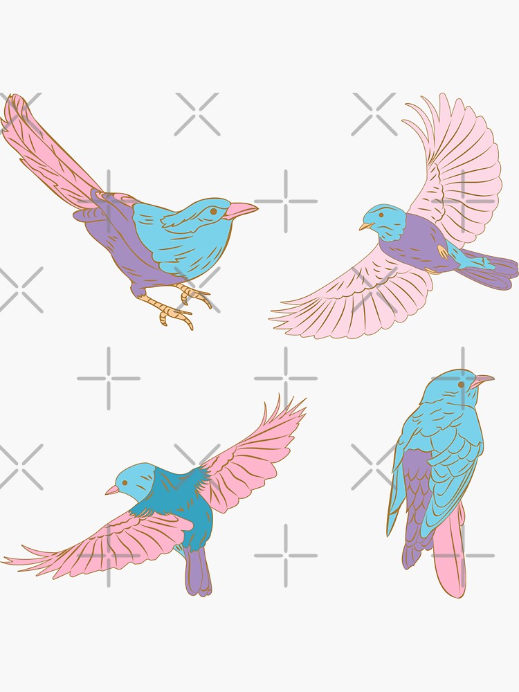 "Blue jay birds stickers set" Sticker for Sale by Animster | Redbubble