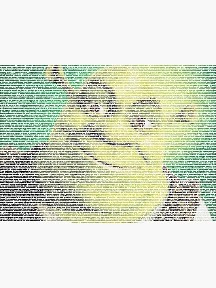 "entire shrek script in the shape of shrek" Sticker for Sale by ...