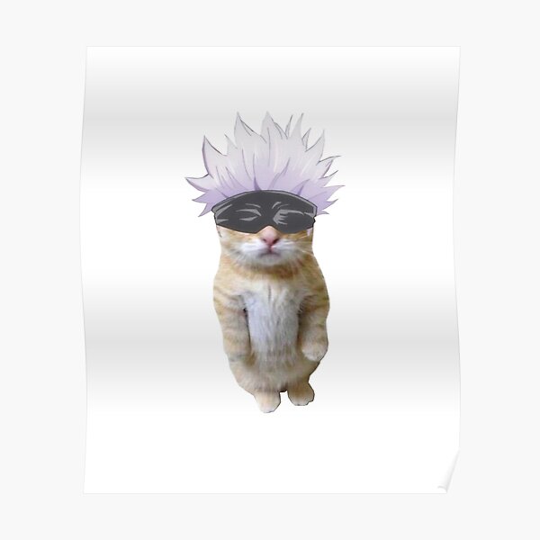 "Gojo Cat Meme" Poster for Sale by Anime Sekai | Redbubble