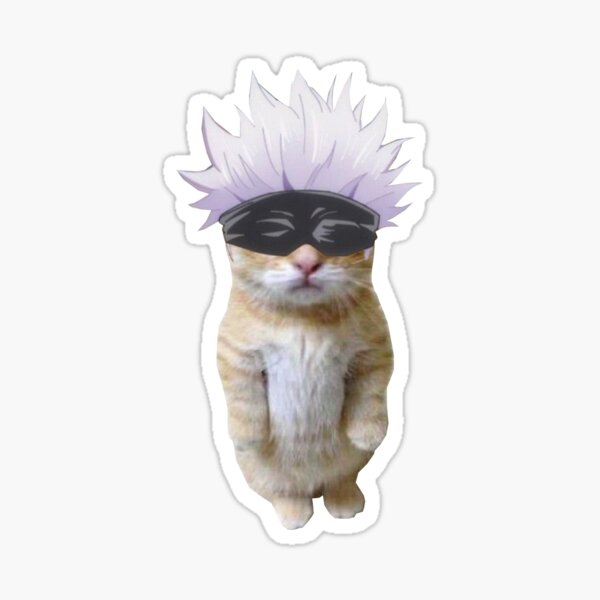 "Gojo Cat Meme" Sticker for Sale by Anime Sekai | Redbubble