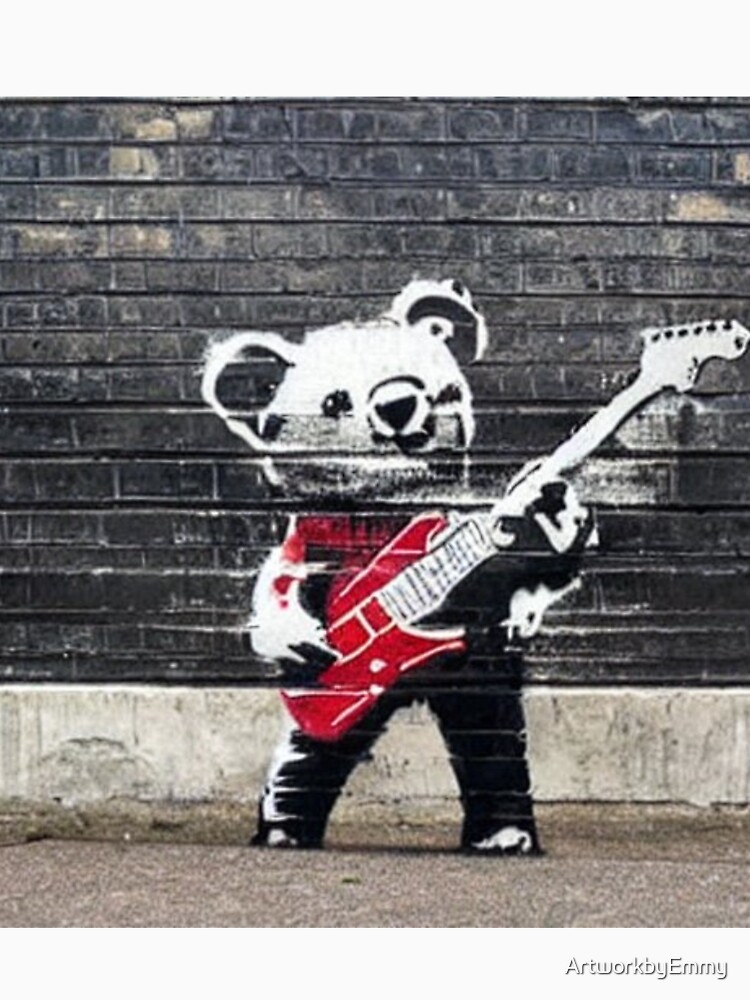 "Rockstar Teddy Bear playing an electric guitar | Banksy-inspired ...