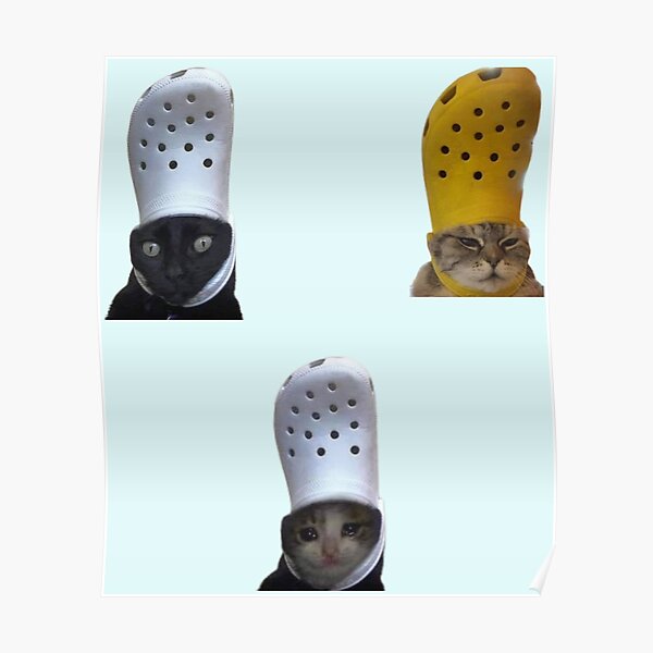 "Crying cat croc meme pack" Poster for Sale by redakhatib | Redbubble
