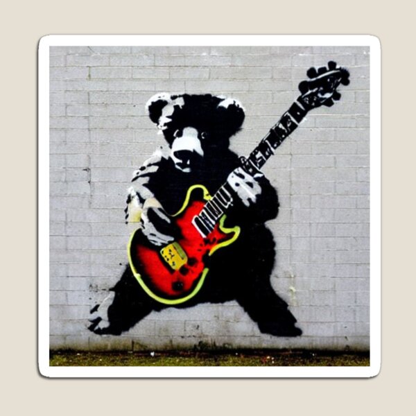 "Rockstar Teddy Bear playing an electric guitar | Banksy-inspired ...