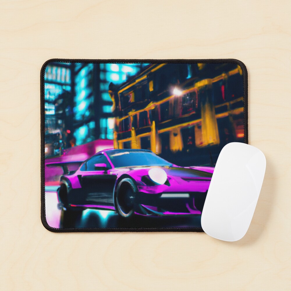 "Cyberpunk Porche 911 GT2 in the streets" Mouse Pad for Sale by ...