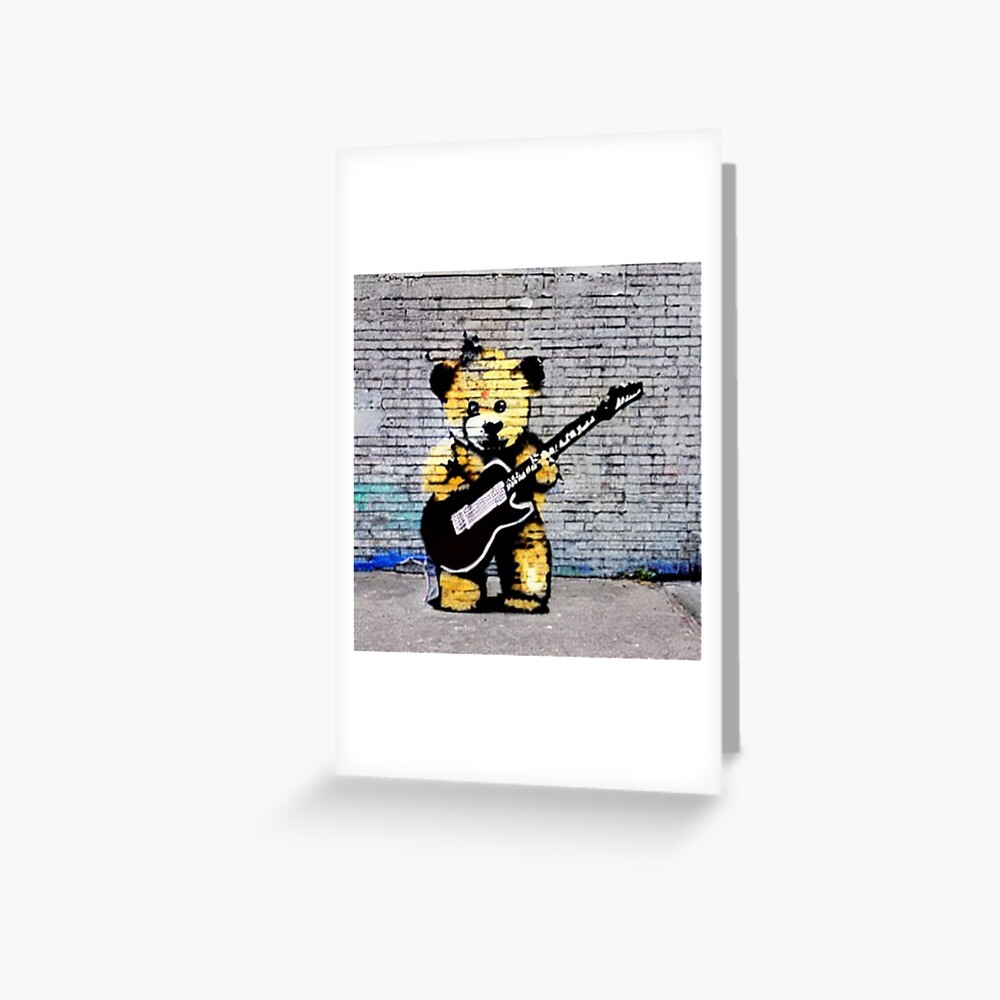 "Rockstar Teddy Bear playing an electric guitar | Banksy-inspired ...