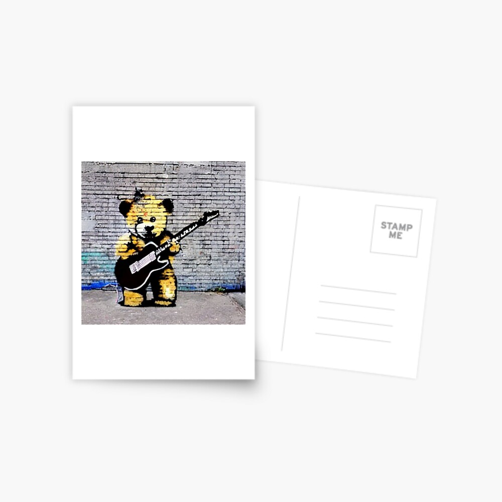 "Rockstar Teddy Bear playing an electric guitar | Banksy-inspired ...