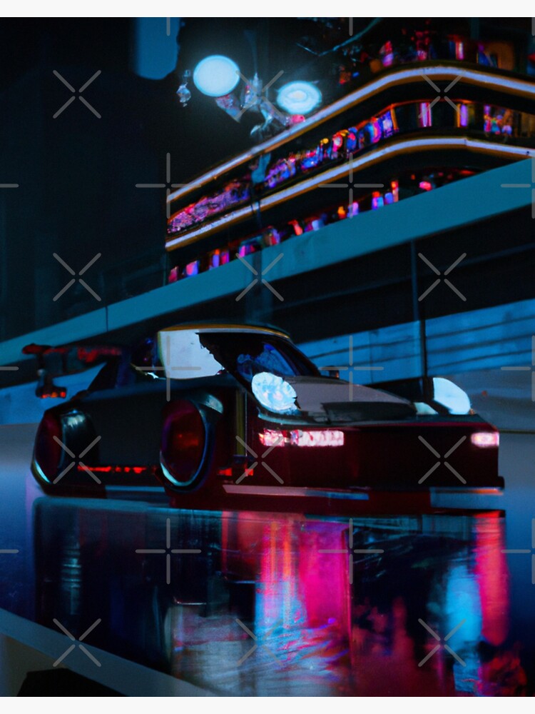 "Cyberpunk Porche 911 GT2 in the streets" Sticker for Sale by SpaceCars ...