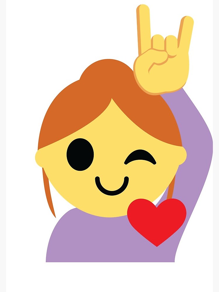 "Rock Sign Girl Emoji " Spiral Notebook for Sale by HippoEmo | Redbubble