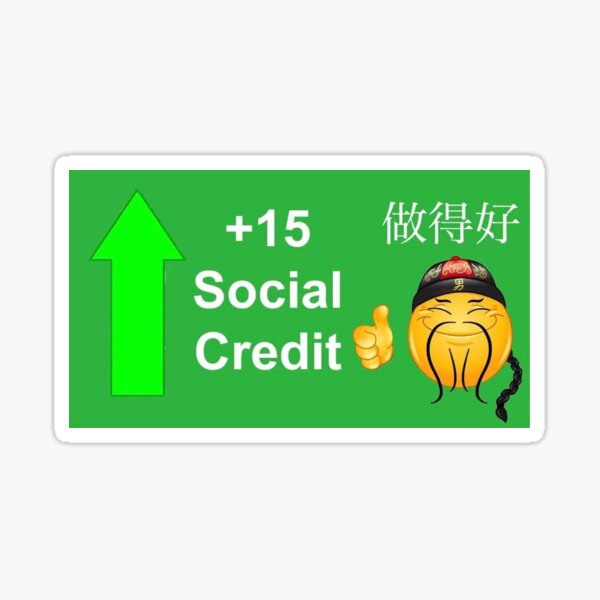 "Chinese Social Credit score points funny Meme" Sticker for Sale by ...