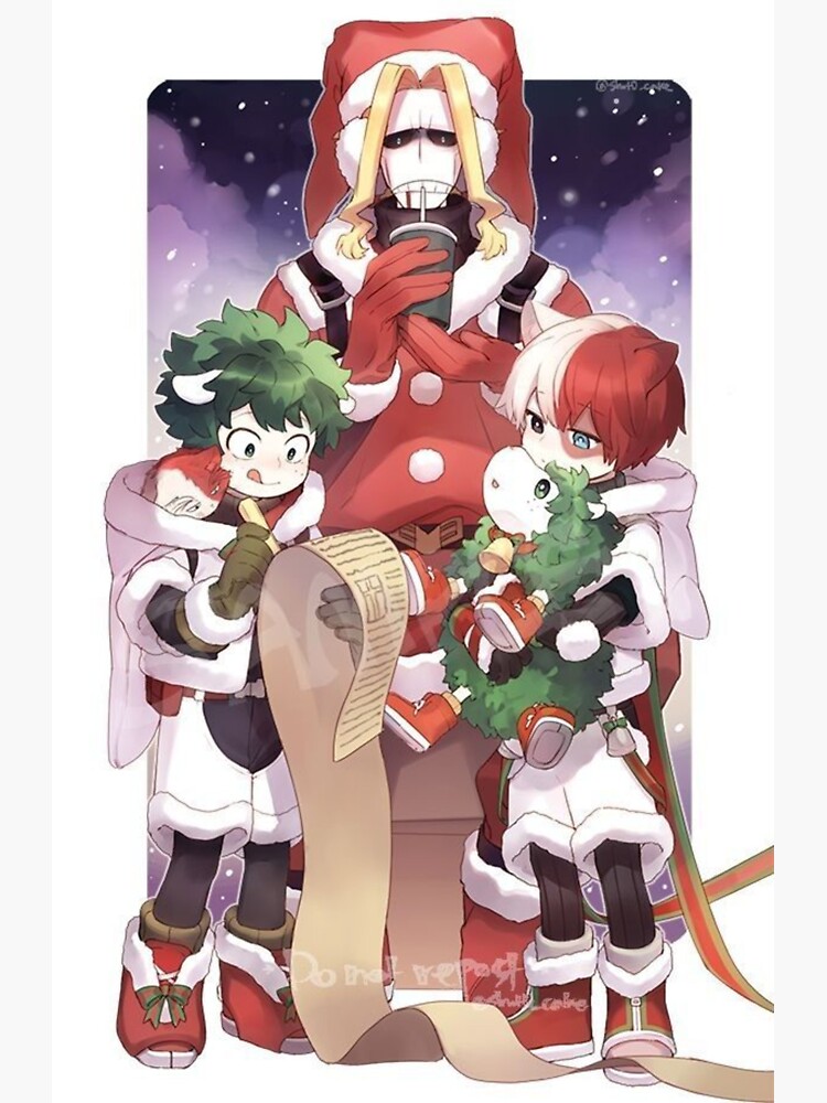 "mha characters celebrate christmas" Sticker for Sale by Otaku-Shopping ...