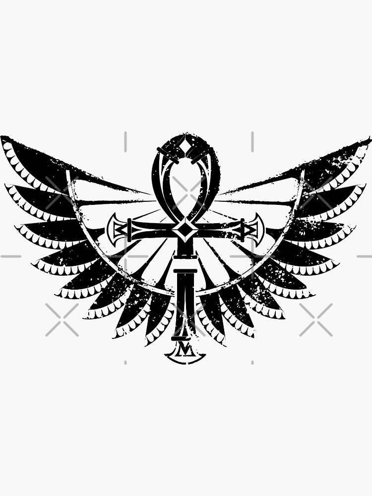 "Egyptian Hieroglyphs - Winged Ankh" Sticker for Sale by AymanDiamond ...