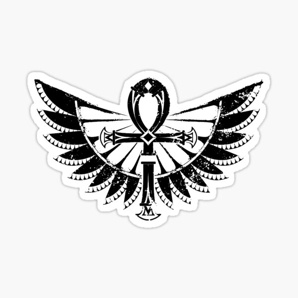 "Egyptian Hieroglyphs - Winged Ankh" Sticker for Sale by AymanDiamond ...