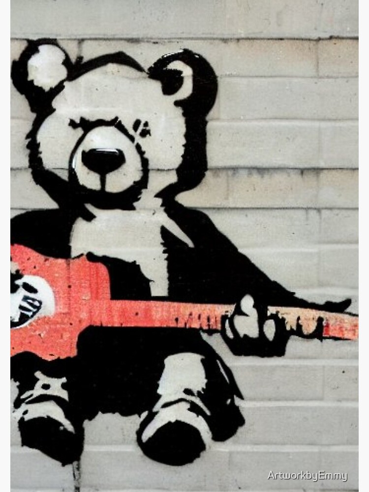 "Musician Teddy Bear playing an acoustic guitar | Banksy-inspired ...