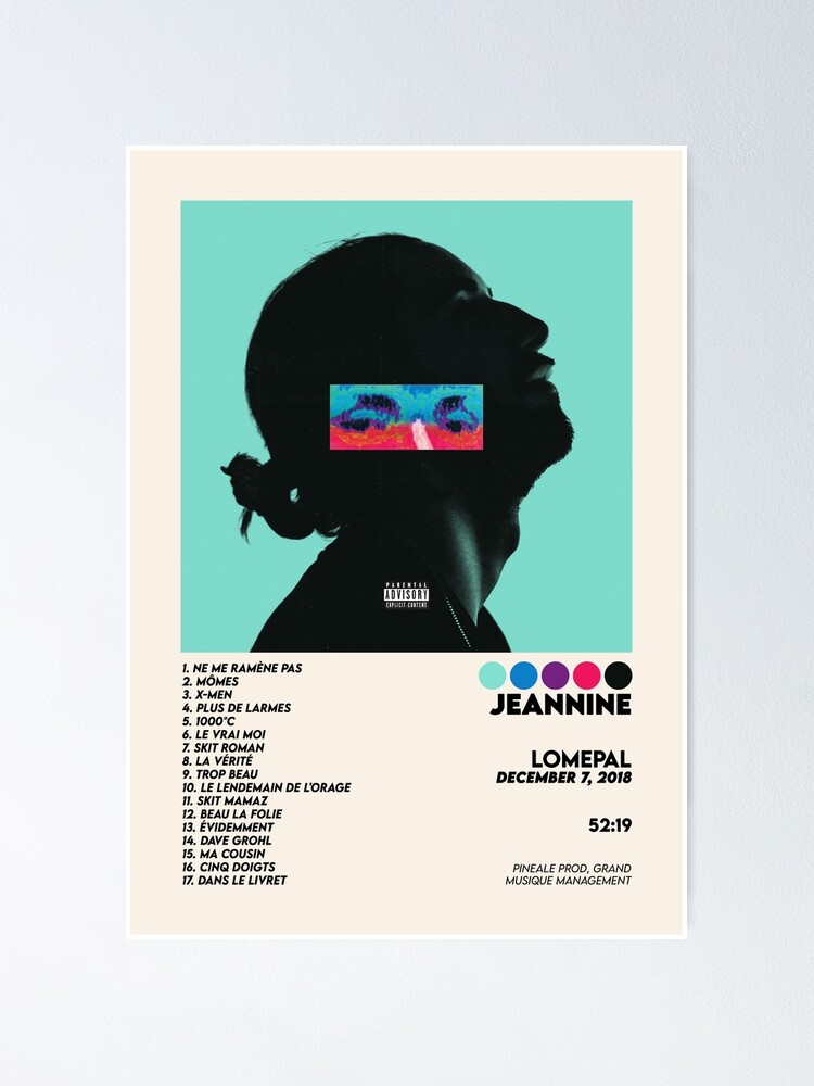 Poster « Jeannine | Cover d'album de Rap Fr | Lomepal », par lilixnp | Redbubble