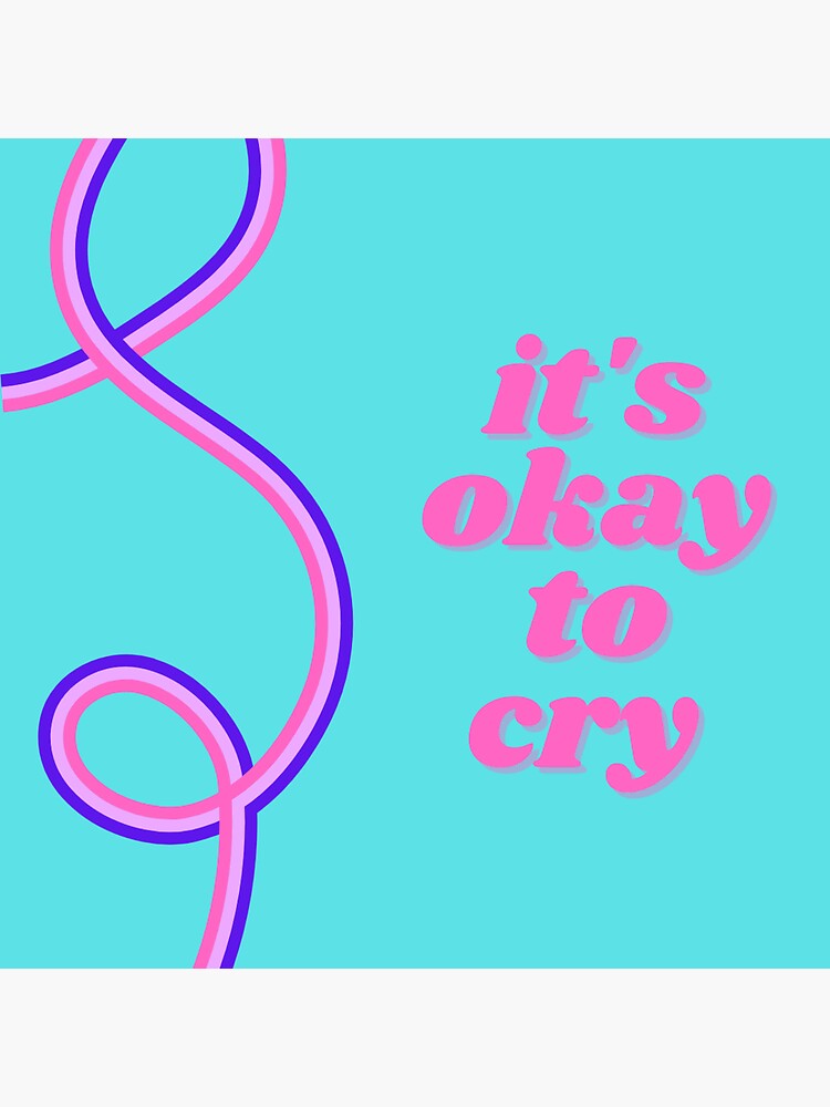 "It's okay to cry Colorful Rainbow Neon 70s Design" Sticker for Sale by ...