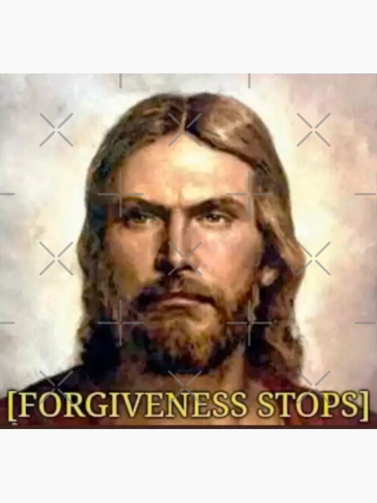 "Christ forgiveness meme" Sticker for Sale by Pjbaratix | Redbubble