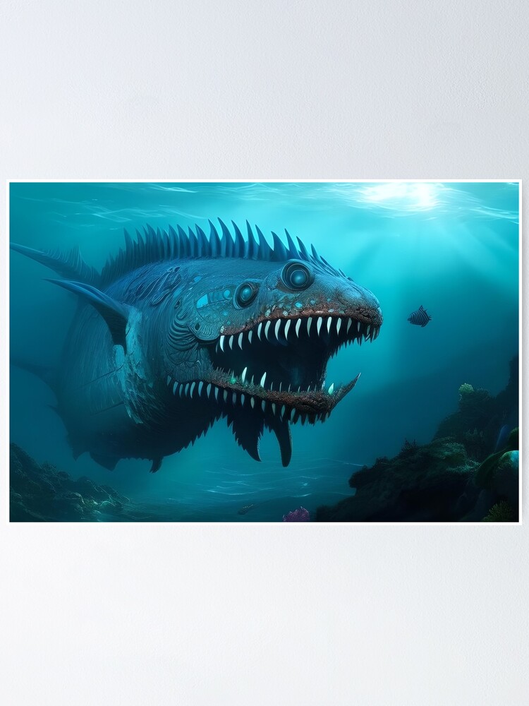 "The Deep Sea Creature - Horror Fantasy Monster" Poster for Sale by ...