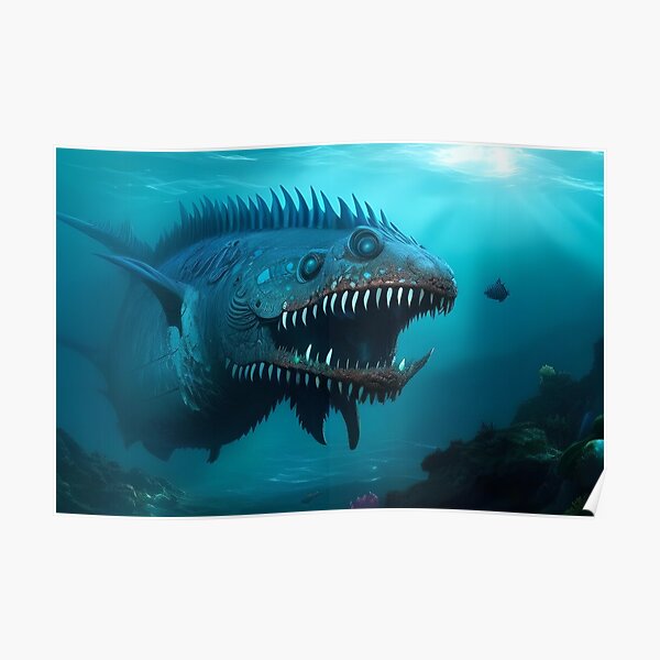 "The Deep Sea Creature - Horror Fantasy Monster" Poster for Sale by ...
