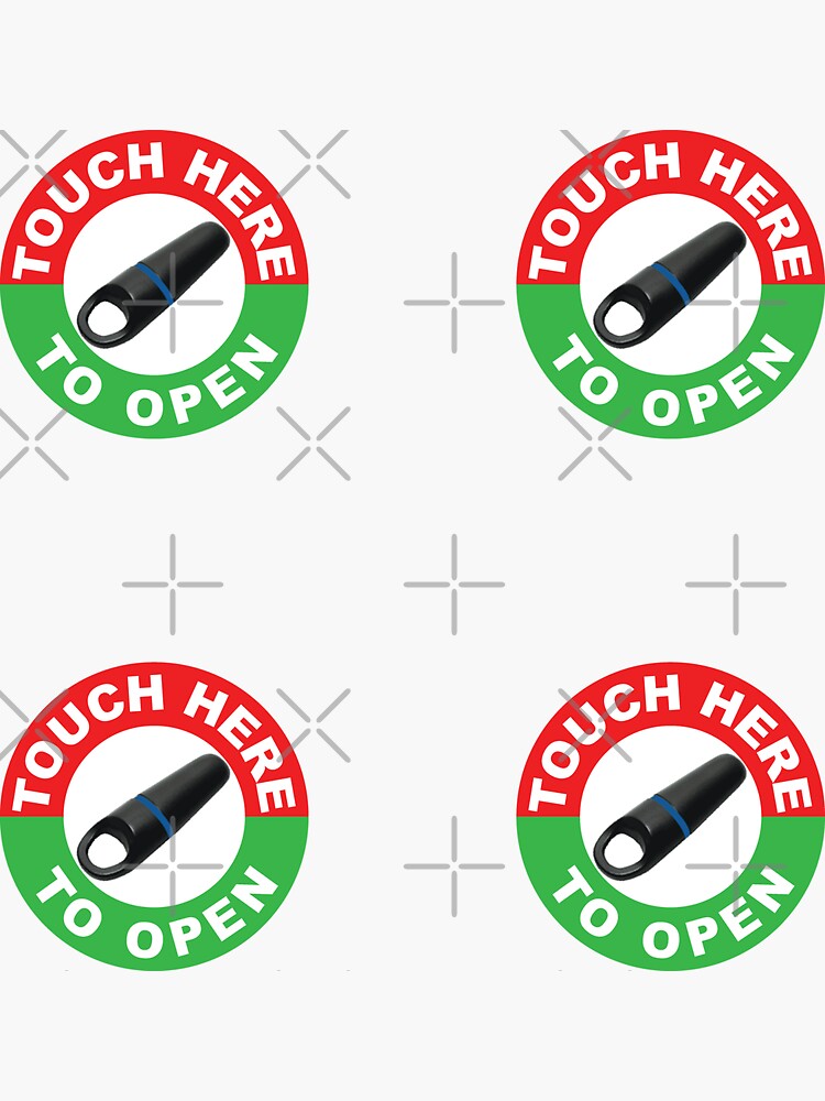 "Touch Here Paxton Fob Signage" Sticker for Sale by Yorkiedesign ...