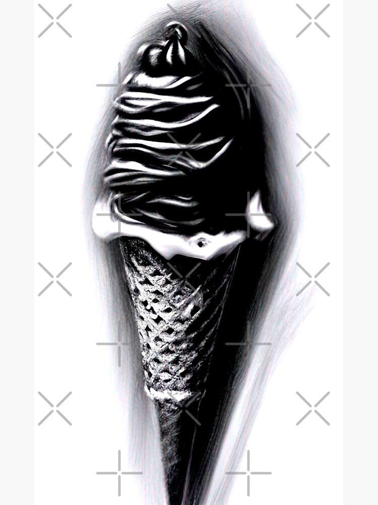 "Ice-cream pencil drawing - black and white ice-cream pencil sketch ...