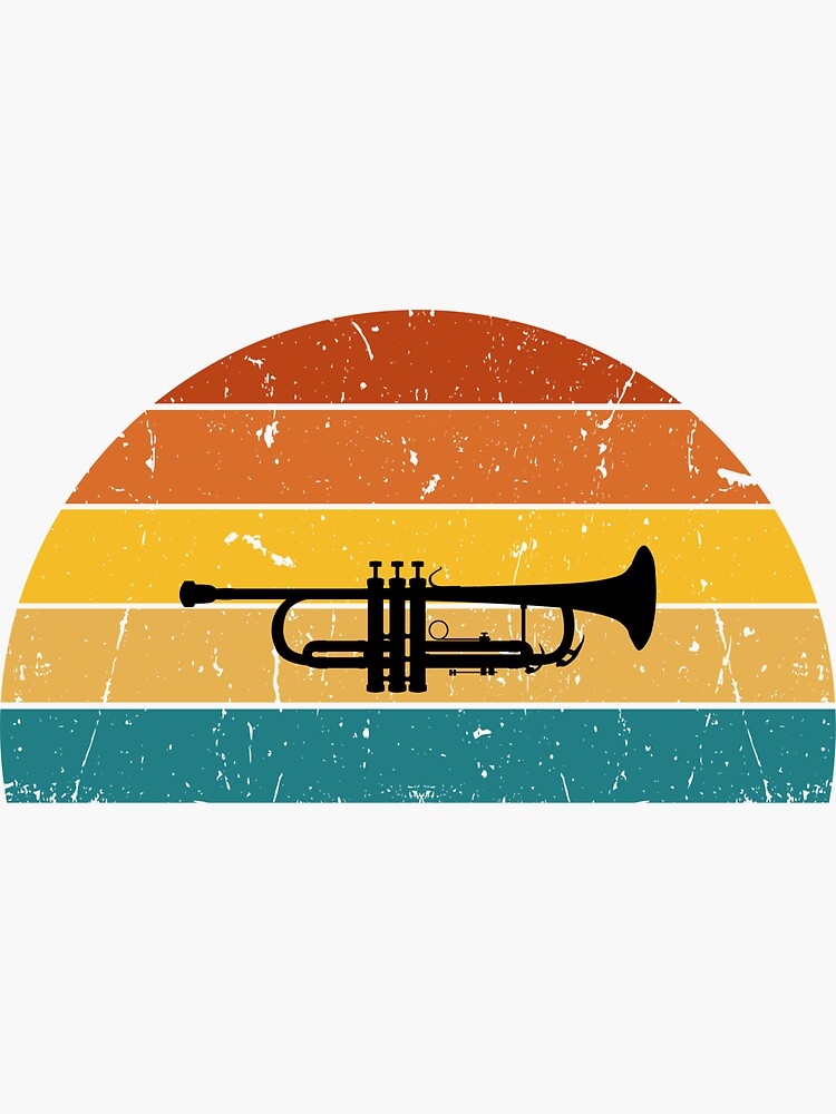 "trumpet retro" Sticker for Sale by Urbanandmodern | Redbubble