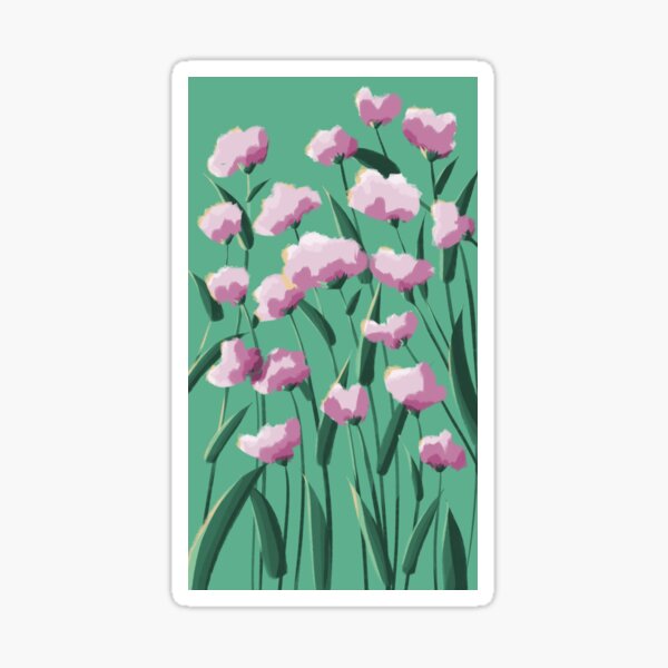 "Pink Flowers" Sticker for Sale by SongsofaRaven | Redbubble