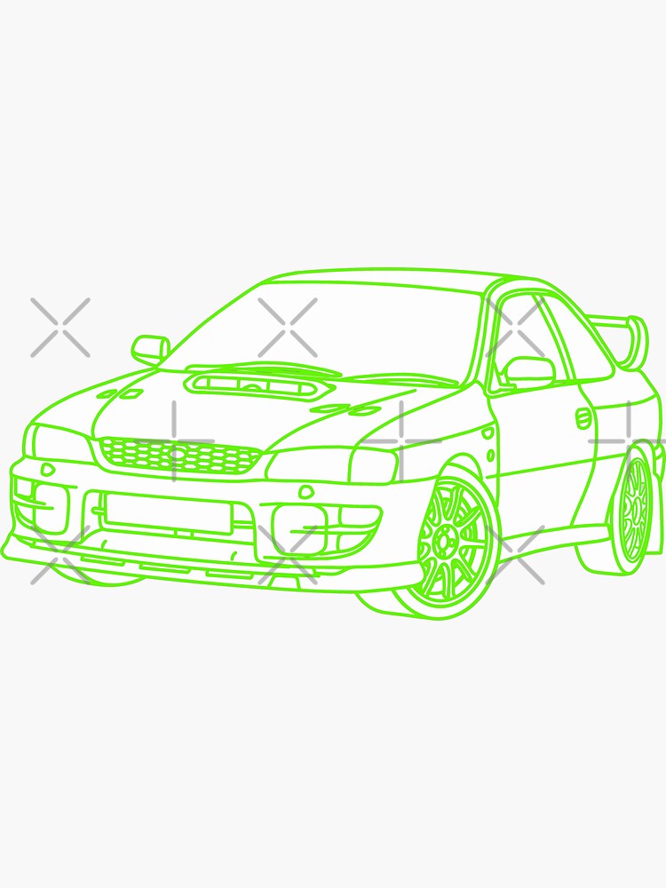 "JDM imports, JDM legend rally car! Green line design!" Sticker for ...