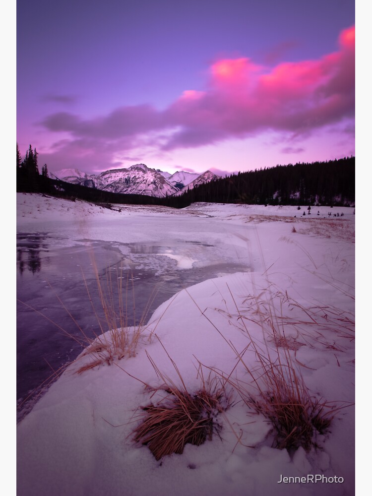 "Banff Pink Sunset Winter Wonderland" Sticker for Sale by JenneRPhoto ...