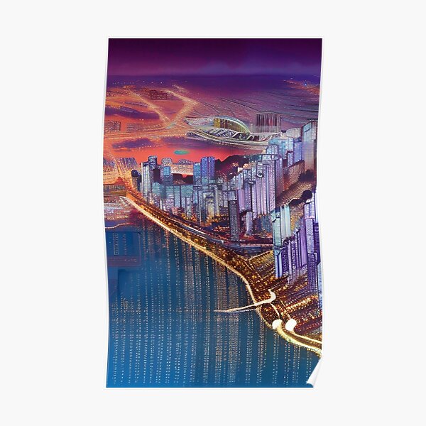 "Busan Skyline Art" Poster for Sale by placesonearth | Redbubble