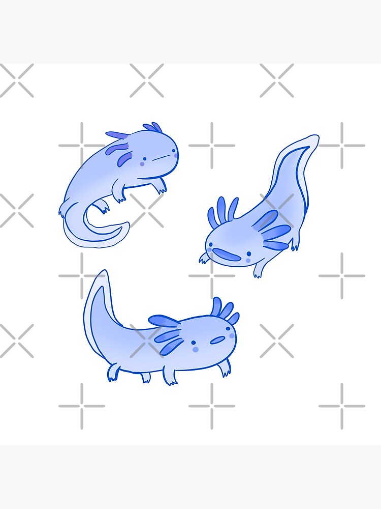 "Cute blue axolotls drawing" Art Board Print for Sale by Mayarart ...