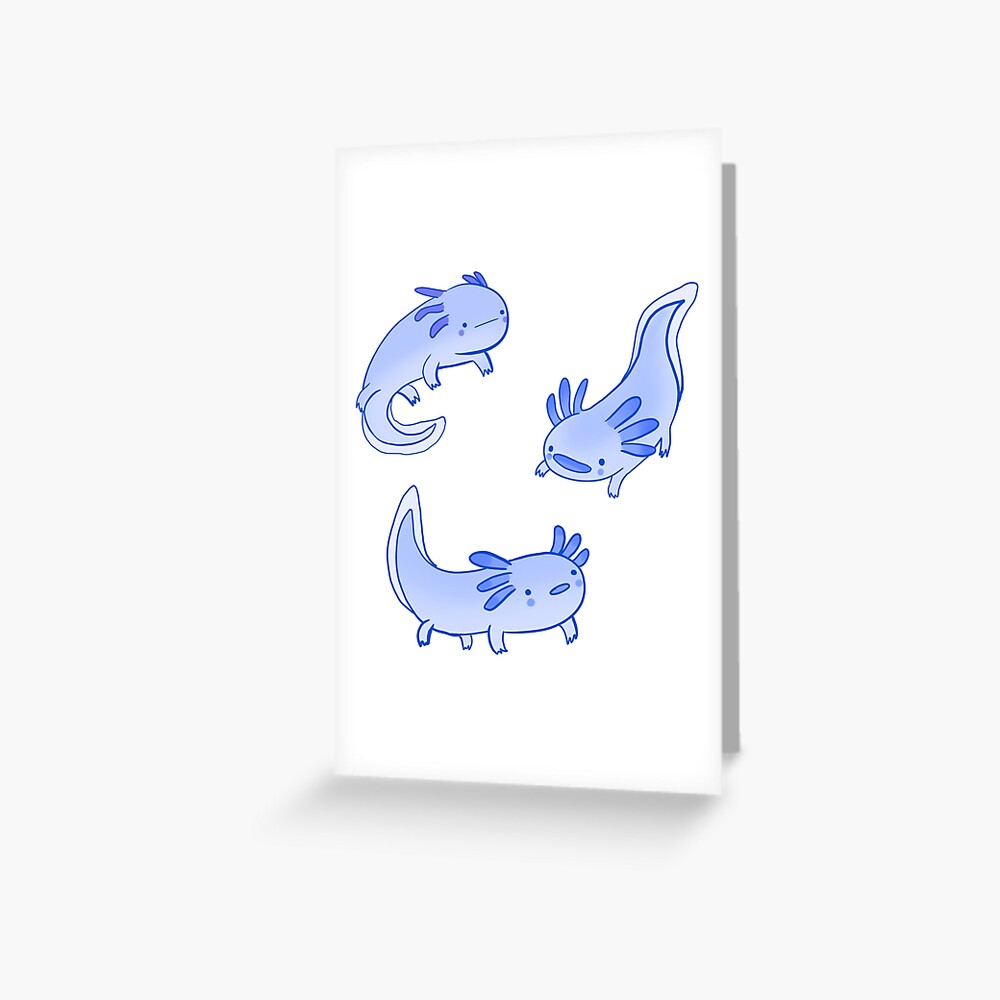 "Cute blue axolotls drawing" Sticker for Sale by Mayarart | Redbubble