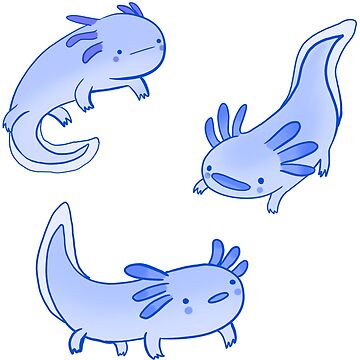 "Cute blue axolotls drawing" Sticker for Sale by Mayarart | Redbubble
