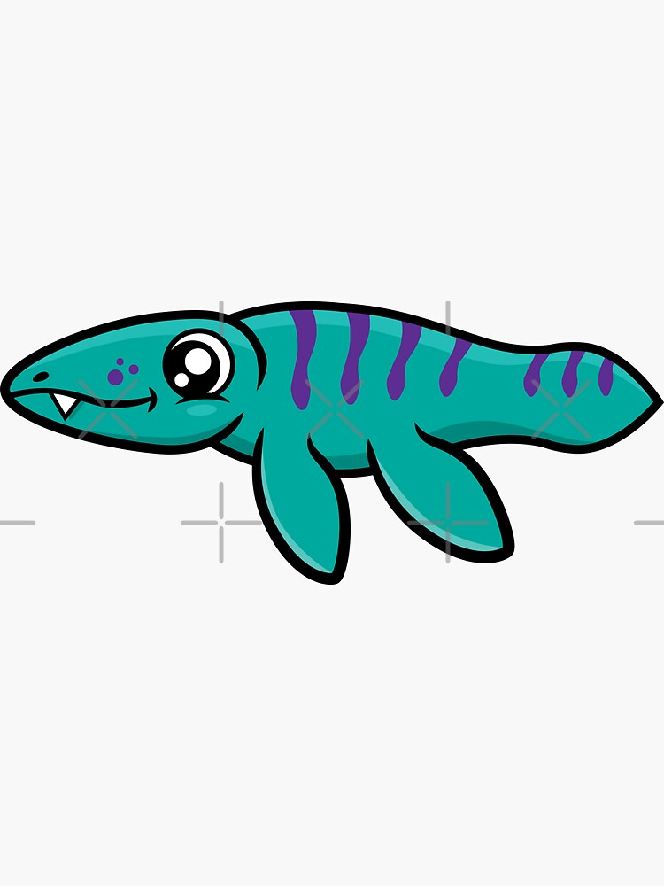 "Mosasaurus Dinosaur (Teal and purple)" Sticker for Sale by ...