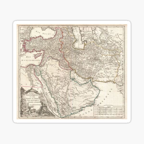 "Middle East Vintage Map " Sticker for Sale by sadeadart | Redbubble