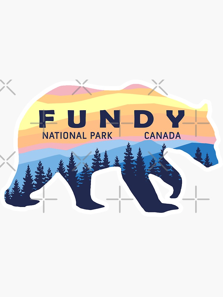 "Fundy National Park Sunset Bear Logo" Sticker for Sale by VanyaKar ...