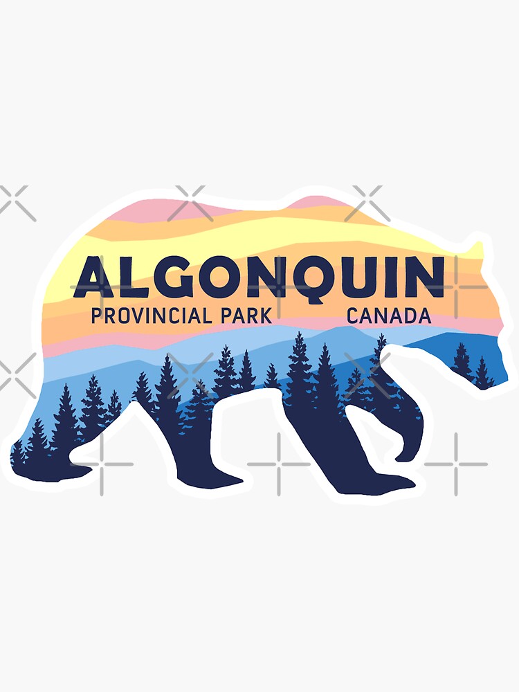 "Algonquin Provincial Park Sunset Bear Logo" Sticker for Sale by ...