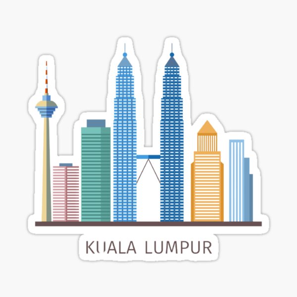 "Kuala Lumpur skyline" Sticker for Sale by Whatstick | Redbubble