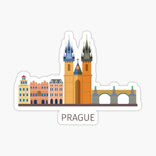 "Prague Skyline" Sticker for Sale by Whatstick | Redbubble