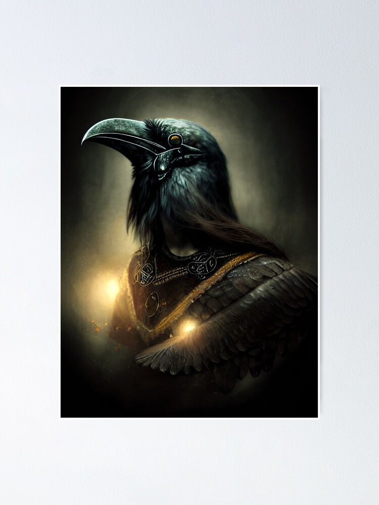 "Raven of Odin. Scandinavian Raven Viking. Viking raven." Poster for ...