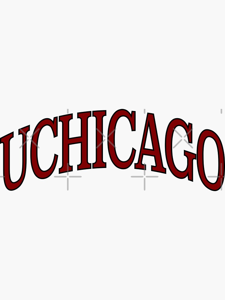 "uchicago - serif font curved" Sticker for Sale by scollegestuff ...