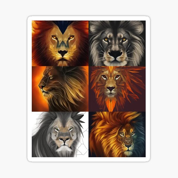 "FACE OF THE LION" Sticker for Sale by EdgarStudio | Redbubble