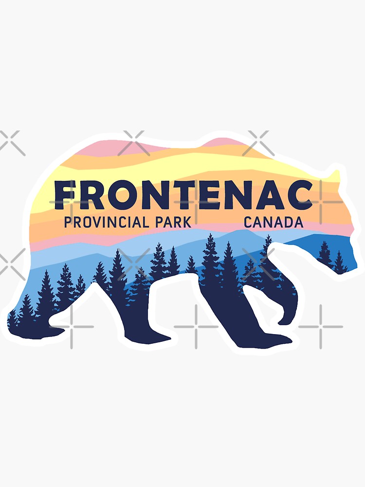 "Frontenac Provincial Park Sunset Bear Logo" Sticker for Sale by ...