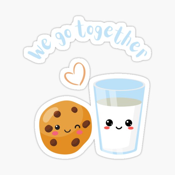 "Food pairs cookies and milk" Sticker for Sale by SherryDJ | Redbubble