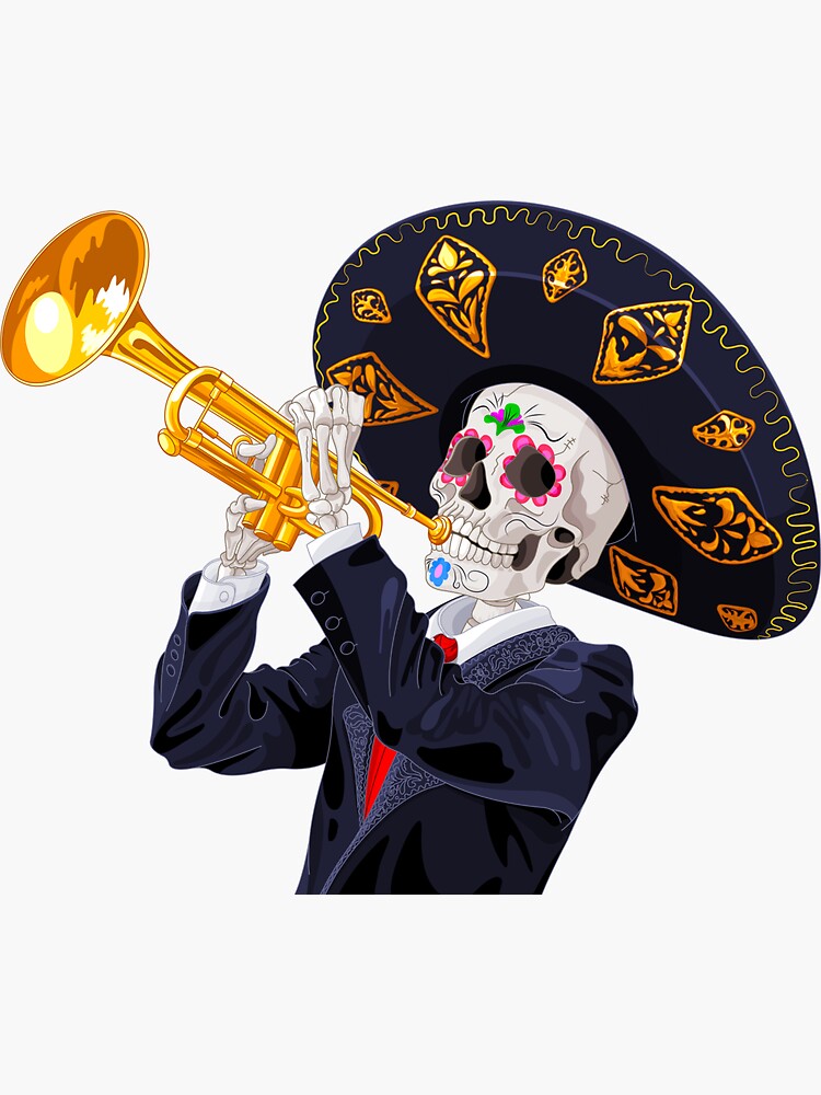 "Trumpet Skeleton" Sticker for Sale by serdars | Redbubble