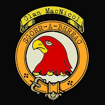 "MacNicol Clan Surname crest" Sticker for Sale by BagTown Clans | Redbubble