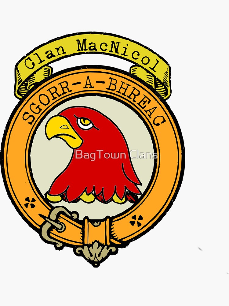 "MacNicol Clan Surname crest" Sticker for Sale by ljrigby | Redbubble
